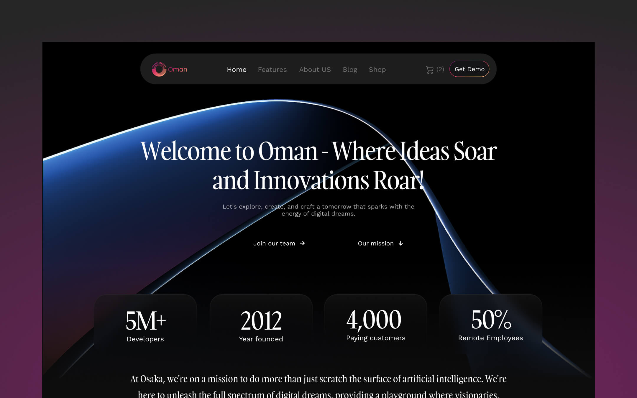 Oman - SaaS Webflow Template | Wedoflow